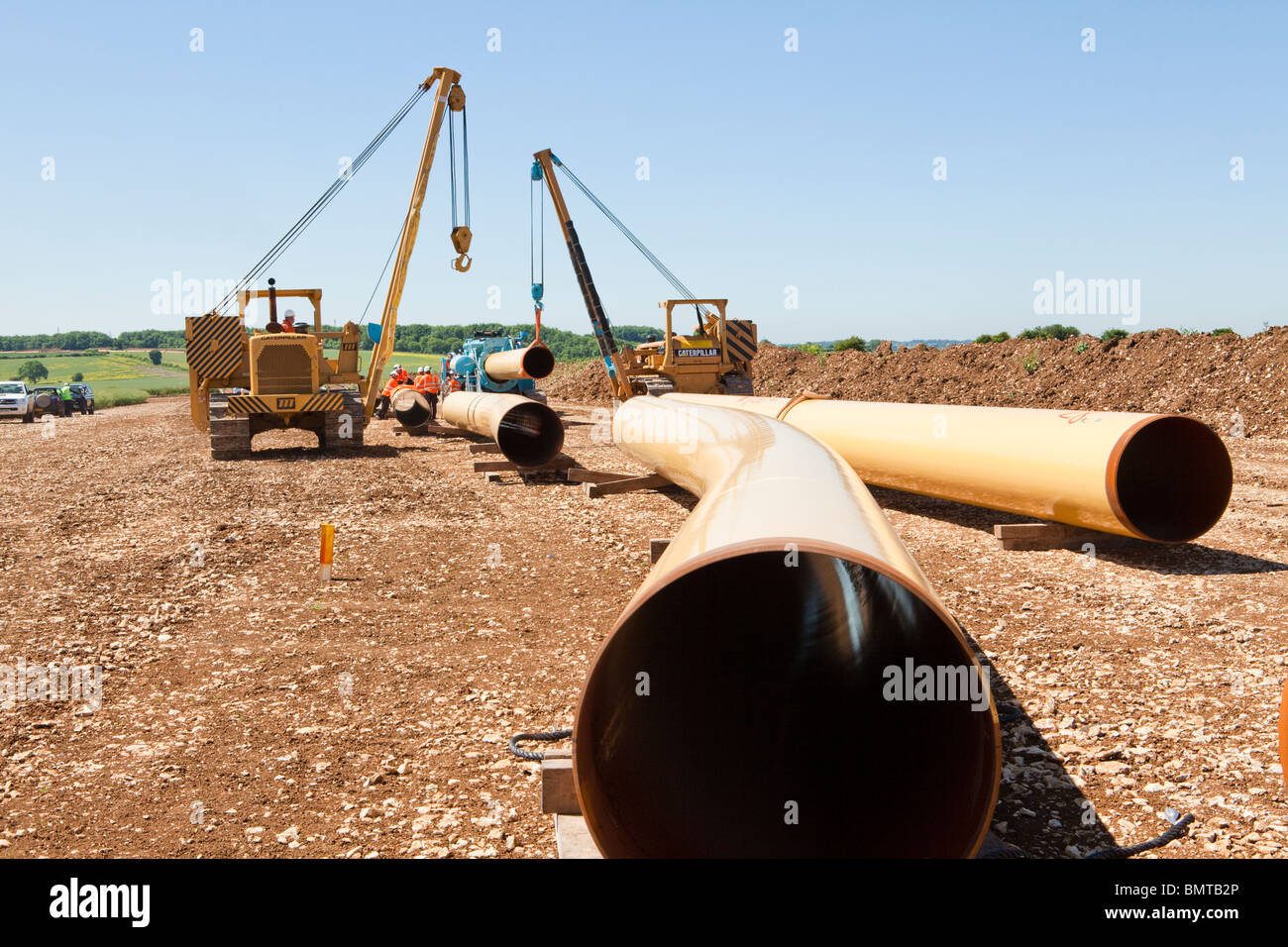 National Grid natural gas pipeline being laid, seen here crossing the ...
