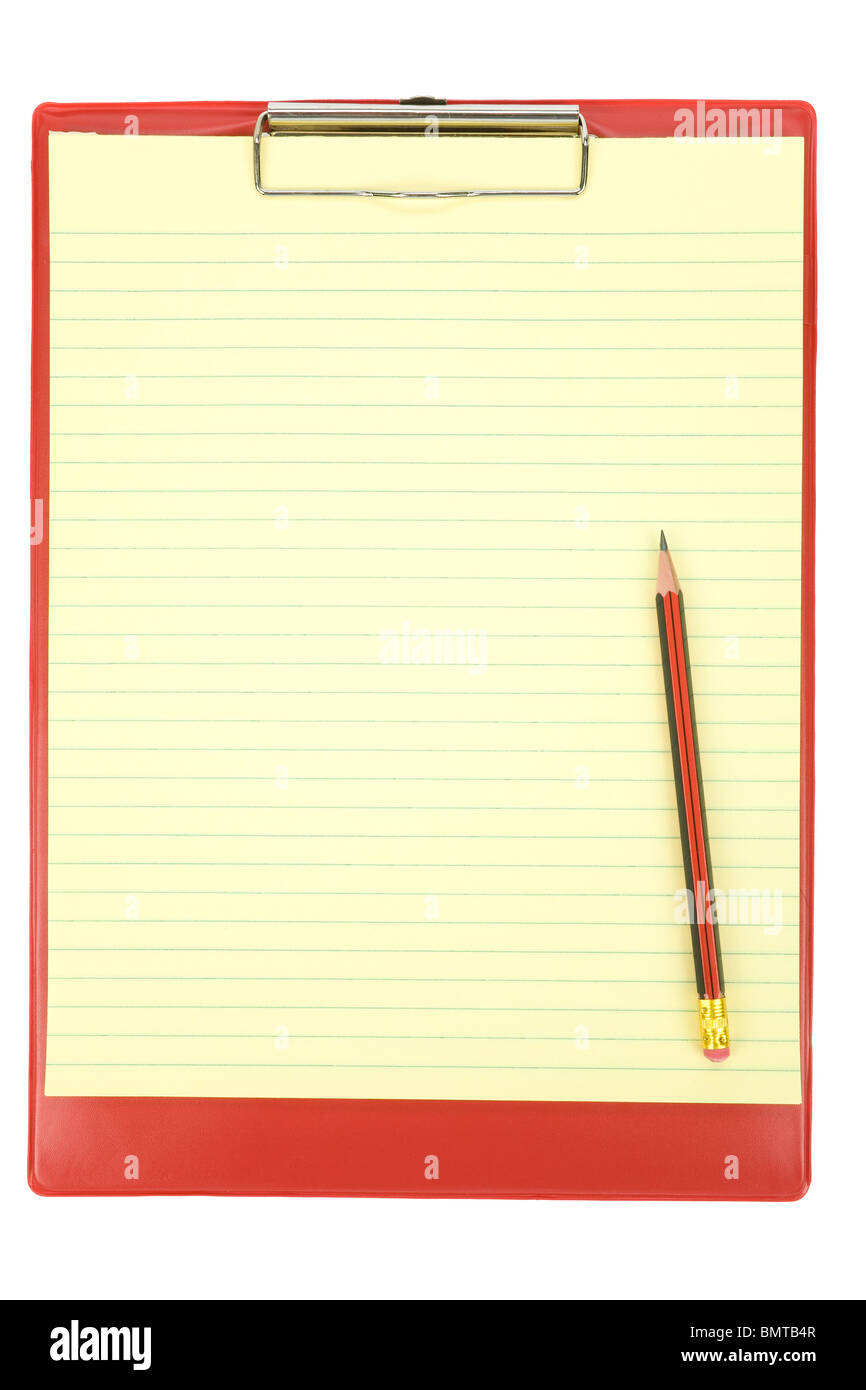 Red Clipboard with white background Stock Photo - Alamy