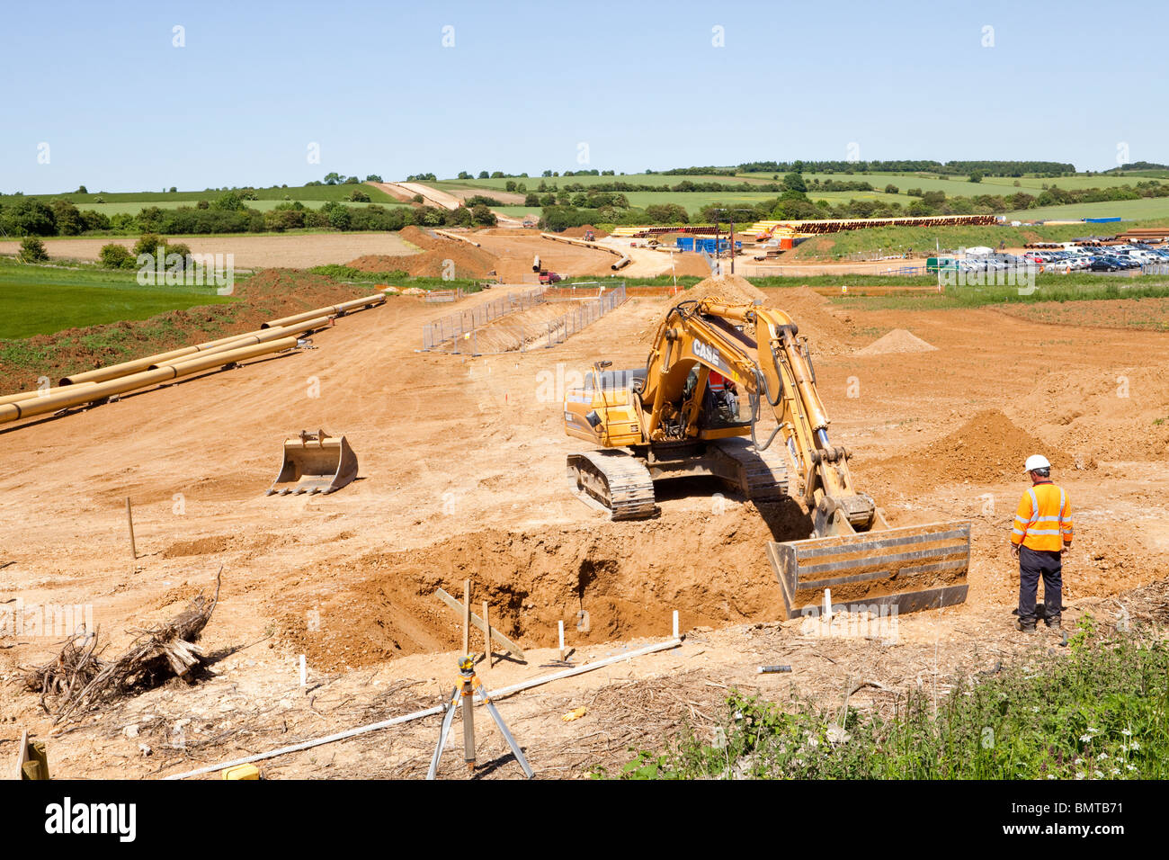 National Grid natural gas pipeline being laid, seen here crossing the ...