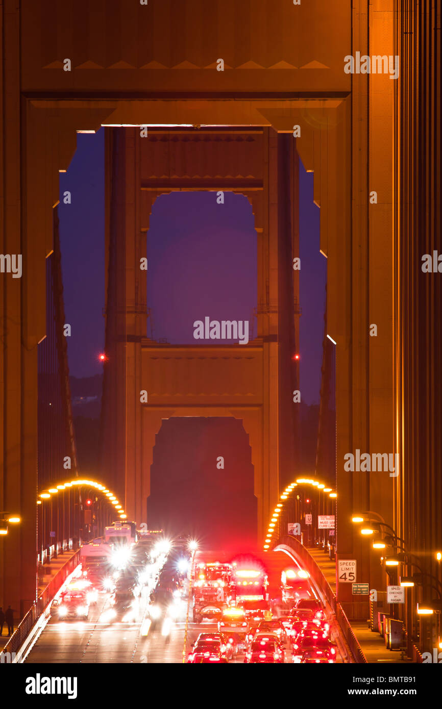 Golden gate bridge with night lights hi-res stock photography and ...