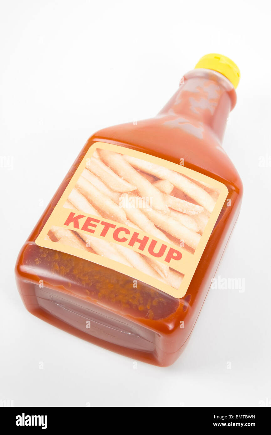 Ketchup bottle with white background Stock Photo - Alamy