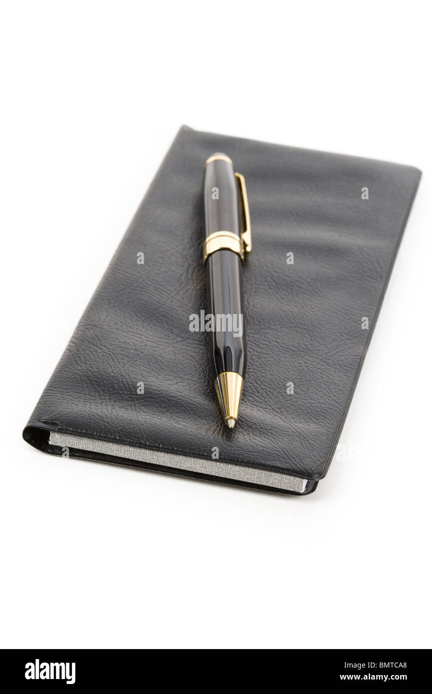 Checkbook and pen with white background Stock Photo - Alamy