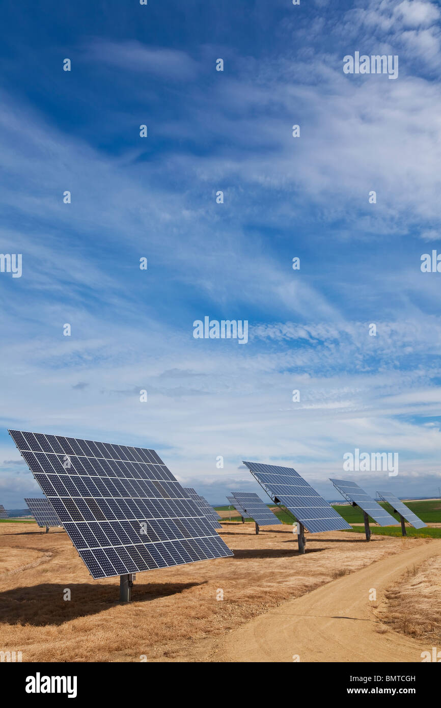 A field of photovoltaic solar panels providing renewable alternative ...