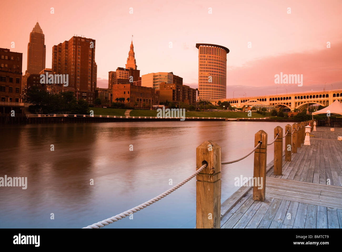 Downtown Skyline Cleveland Lake Erie High Resolution Stock Photography ...