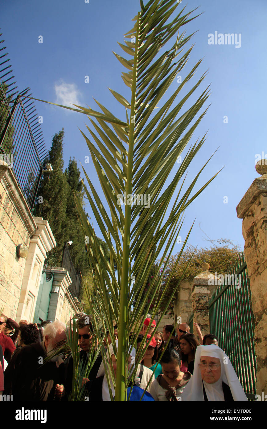 Israel, Jerusalem, Easter, Palm Sunday procession on the Mount of ...