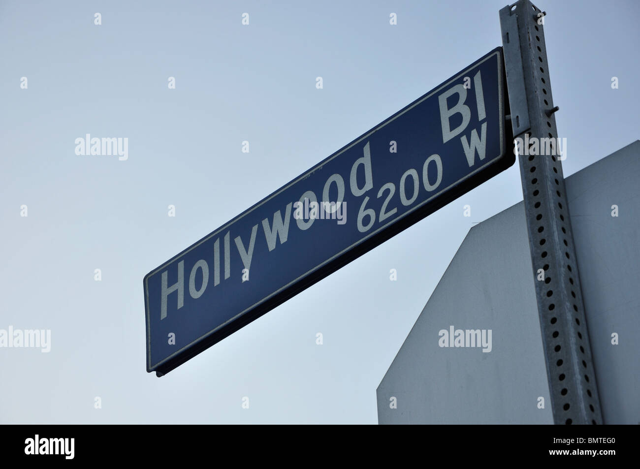 Hollywood Boulevard street name sign, Hollywood, California, USA Stock ...