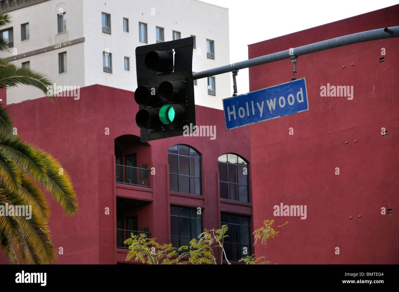 Hollywood Boulevard street name sign, Hollywood, California, USA Stock ...