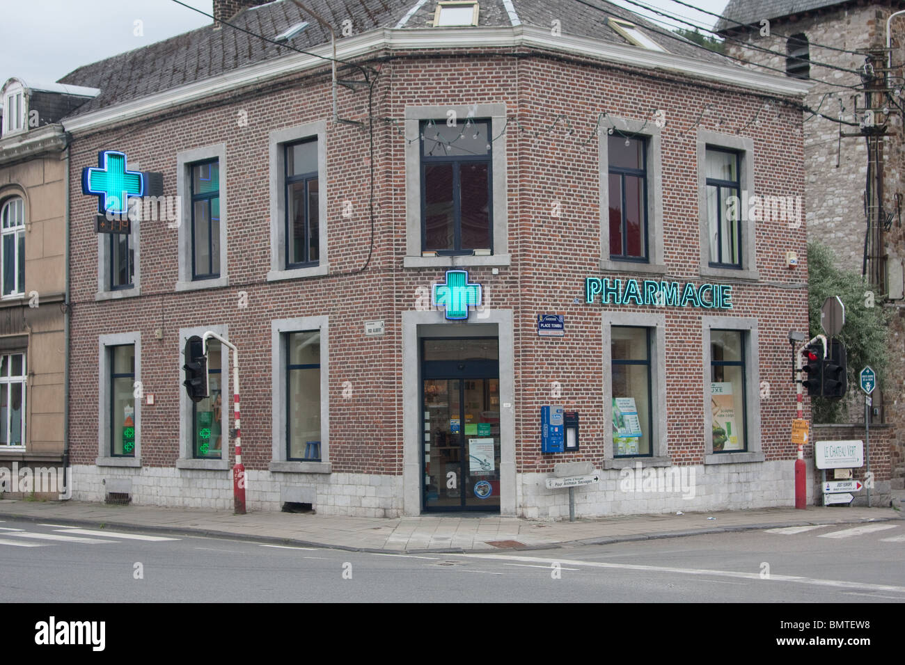 village pharmacie pharmacy chemist shop sign Stock Photo - Alamy