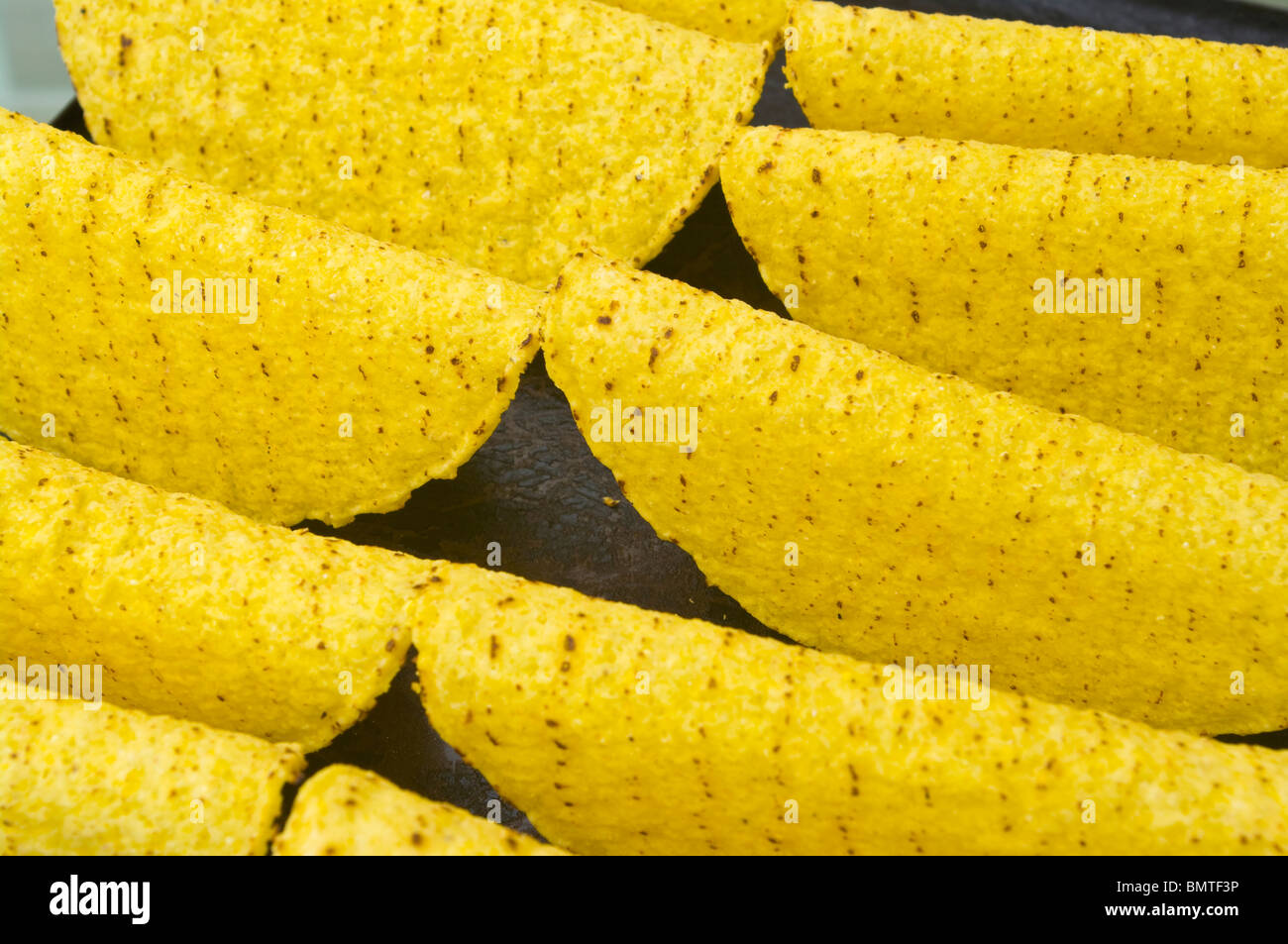 Taco Shells On A Baking Tray Stock Photo - Alamy