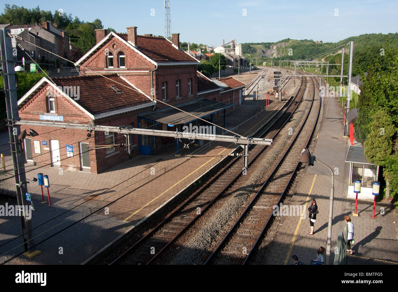 riverside village railway station forest track Stock Photo - Alamy
