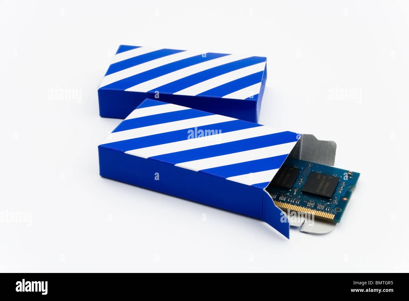 RAM memory in a striped box, isolated Stock Photo - Alamy