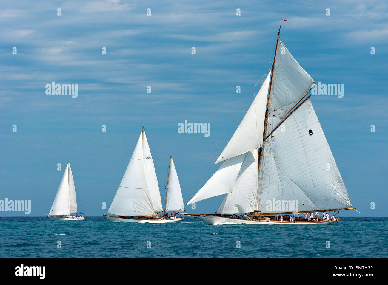 Classic yachts racing at the Voiles d'Antibes 2010 Stock Photo - Alamy