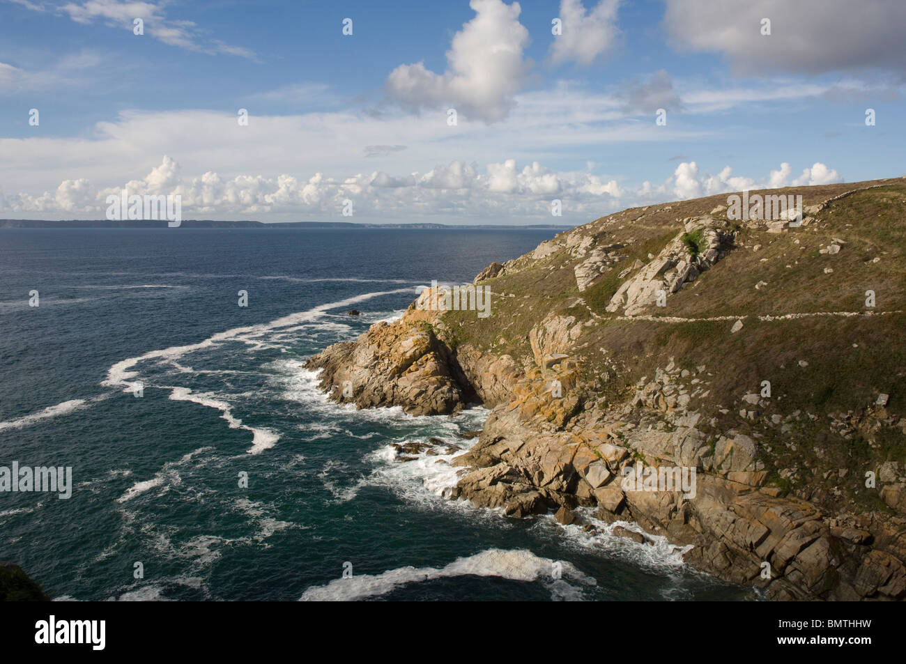 Cote de Douarnenez, Volcanic coastline and Baie de Dounarnenez ...