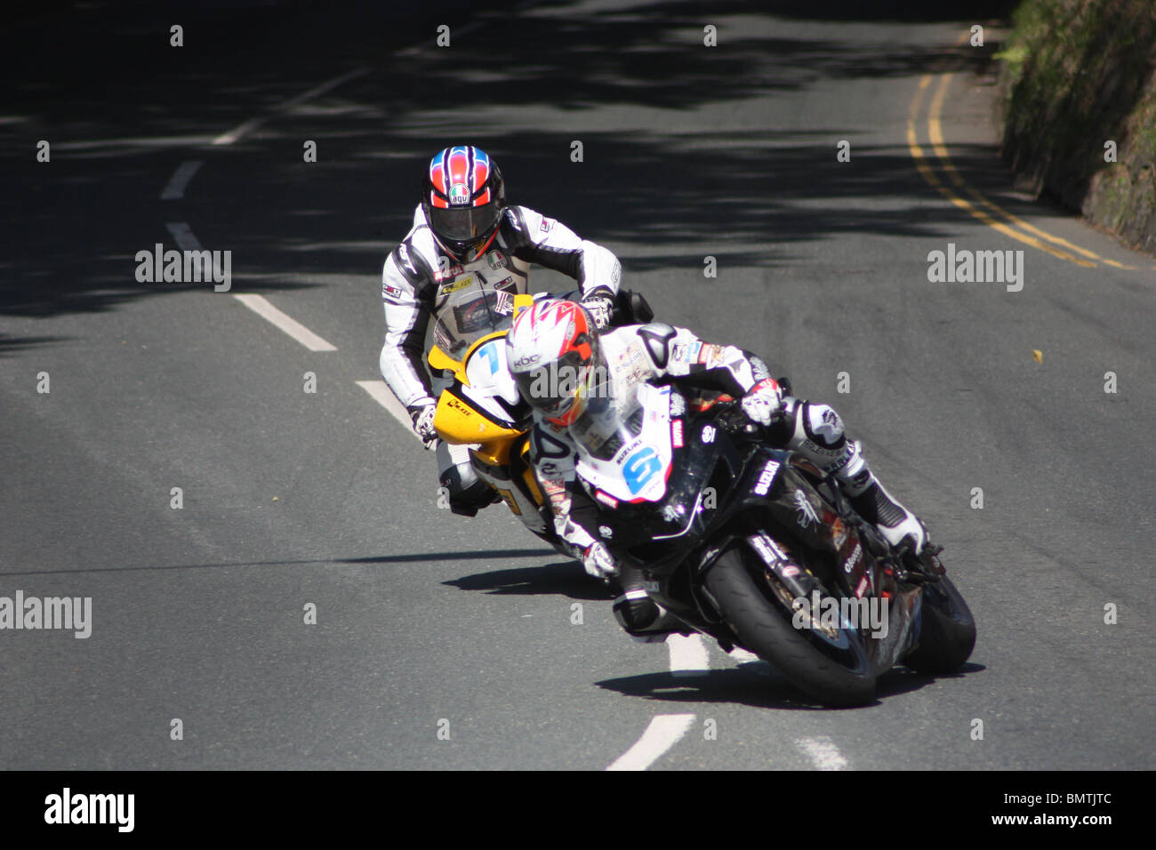 Cameron Donald fighting for position on the track round Quarterbridge ...