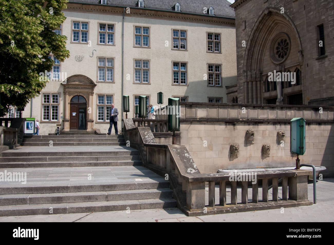 national library building steps door balustrade Stock Photo - Alamy
