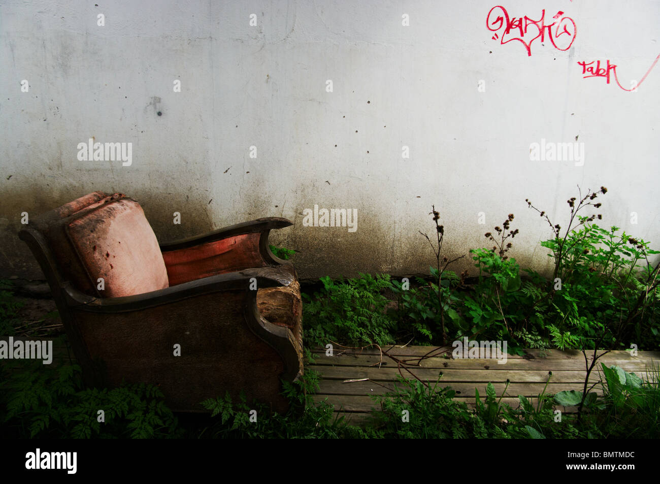 Urban interior in Norwegian backyard Stock Photo - Alamy