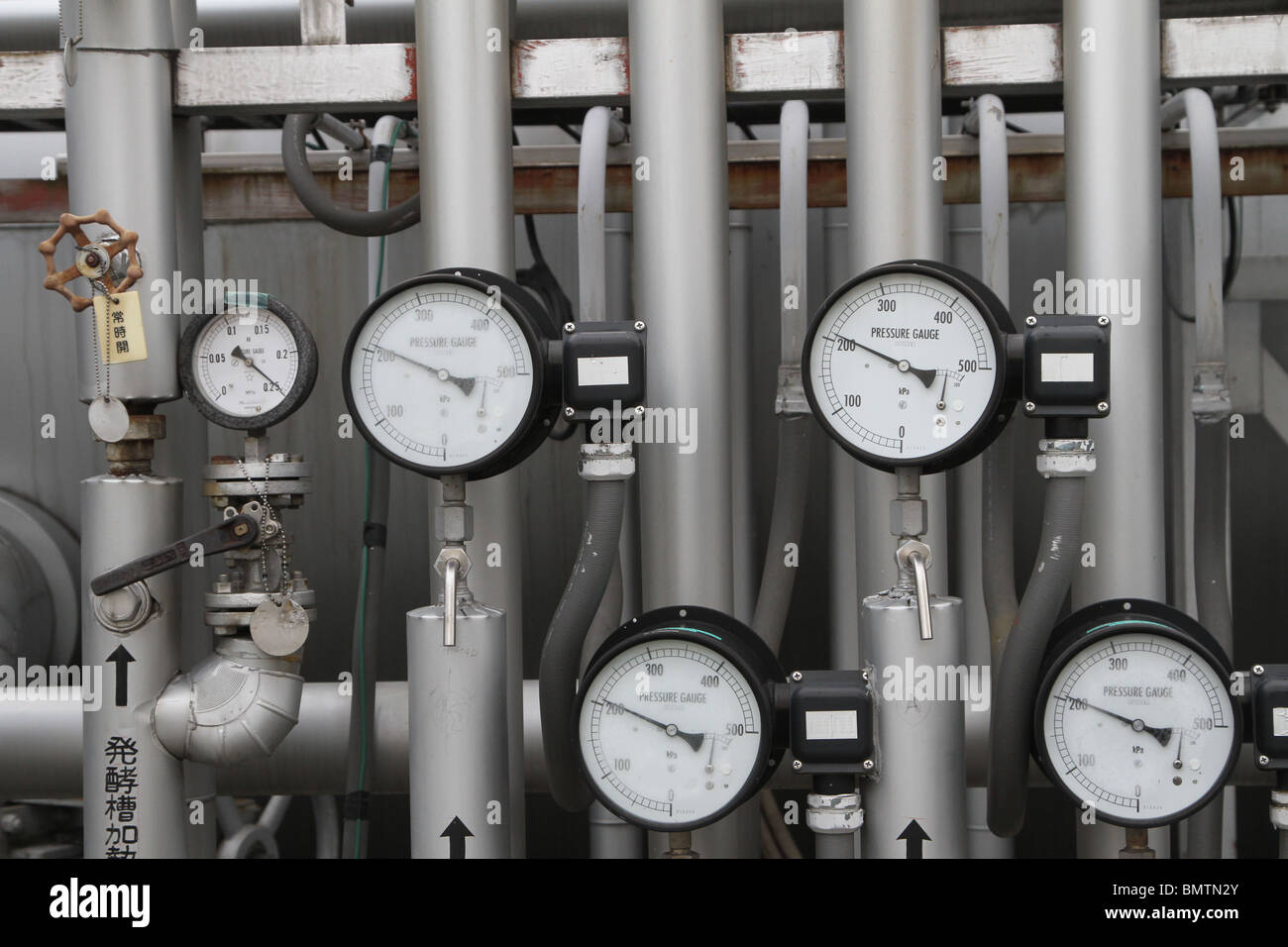 Biogas Experimental Plant with pipes and meters Stock Photo - Alamy