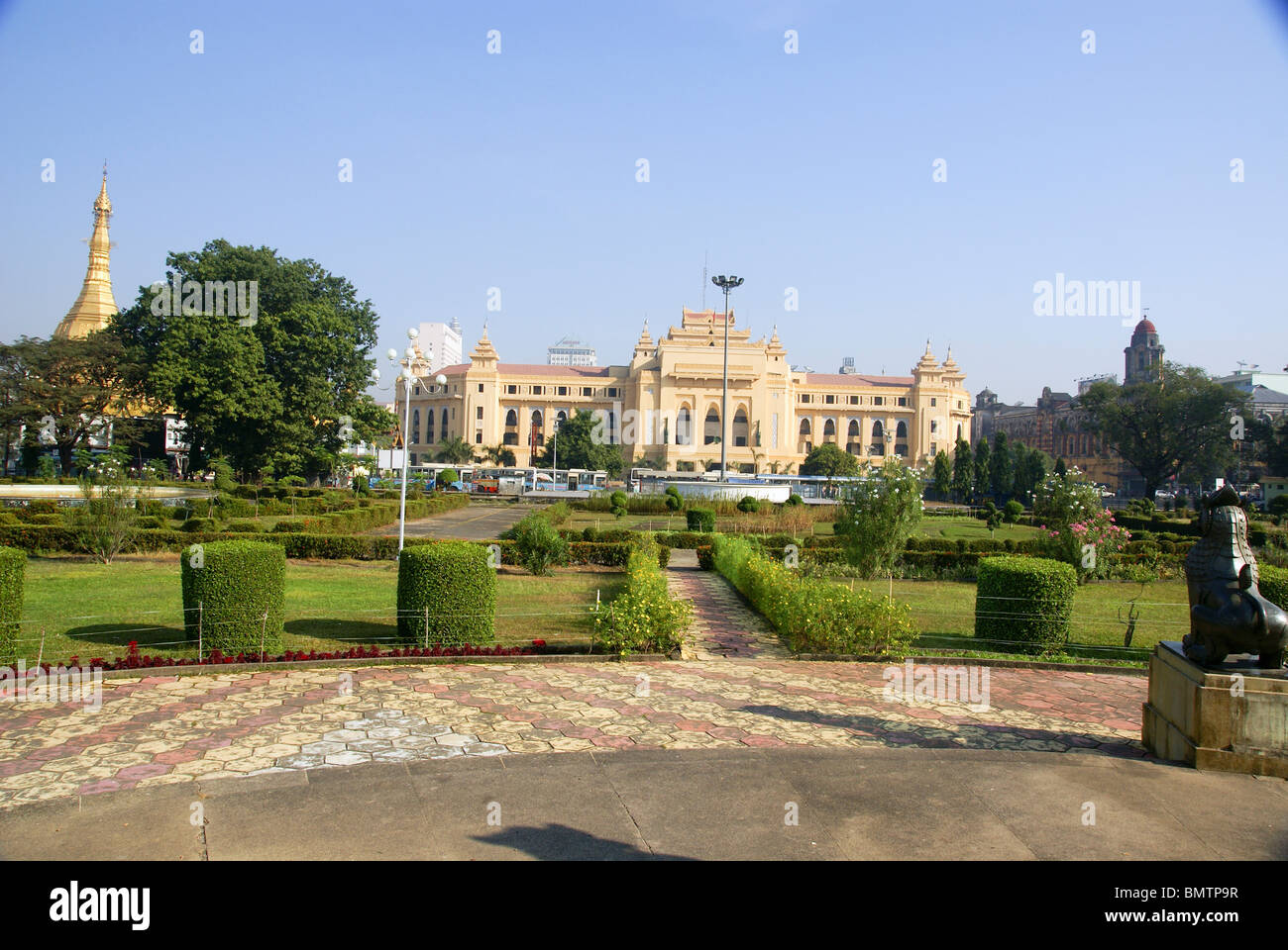 Myanmar, Yangon, old British colonial building now the city Hall Stock ...