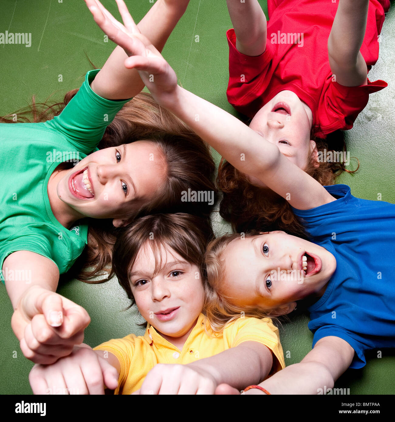 Group of little students with different ages in a happy mood Stock ...