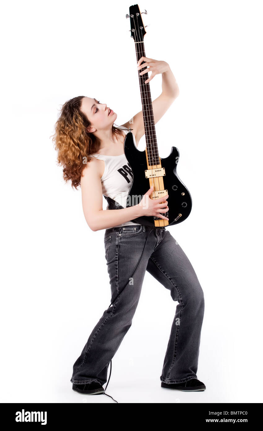 Girl standing with guitar hi-res stock photography and images - Alamy