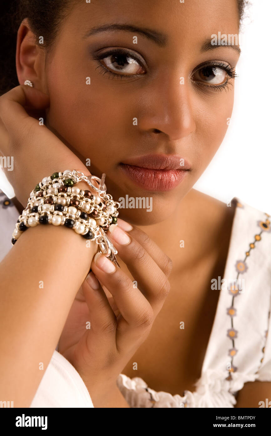 African girl with her gem in the studio Stock Photo - Alamy