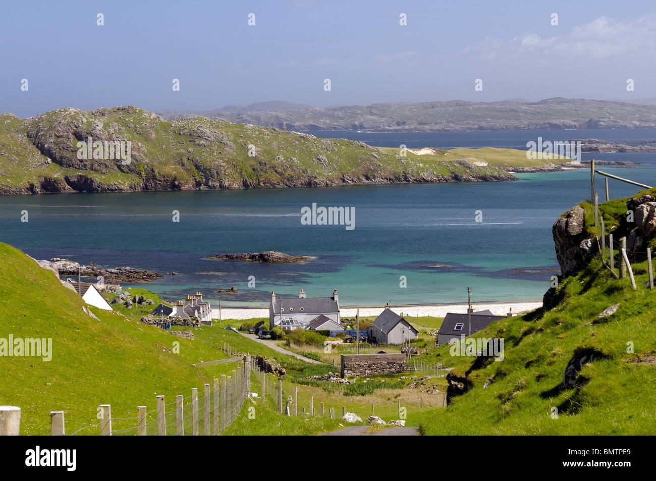 A view of the village of Valtos on the west coast of the Isle of Lewis ...