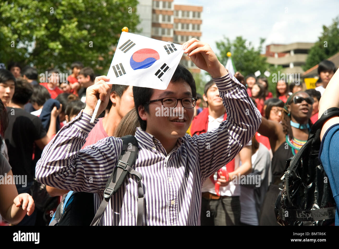Korean fans flag hi-res stock photography and images - Alamy