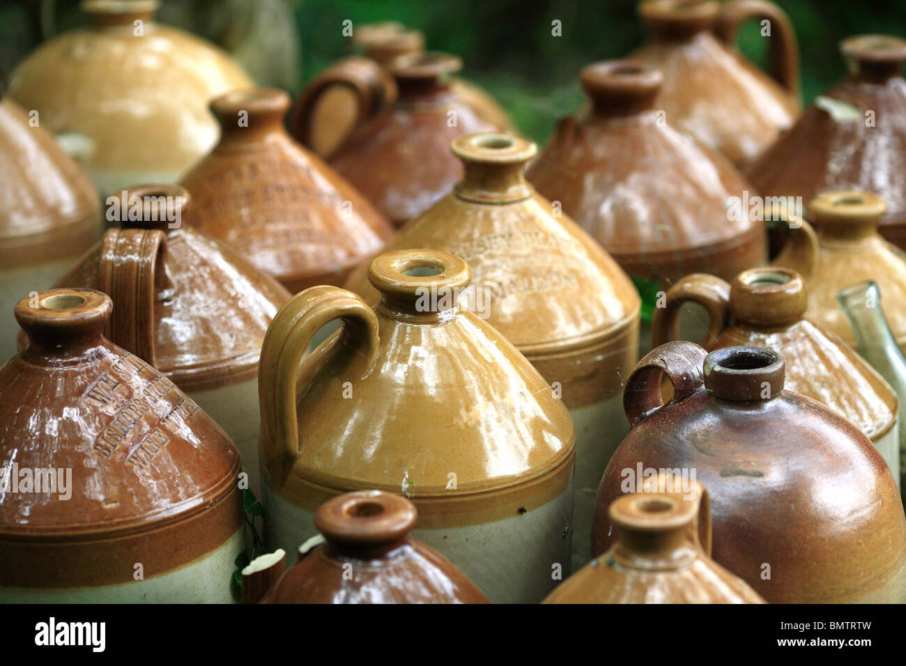 A collection of demijohns Stock Photo - Alamy