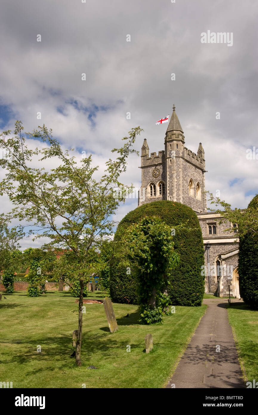 A path through the grounds and churchyard of St Mary's parish church ...