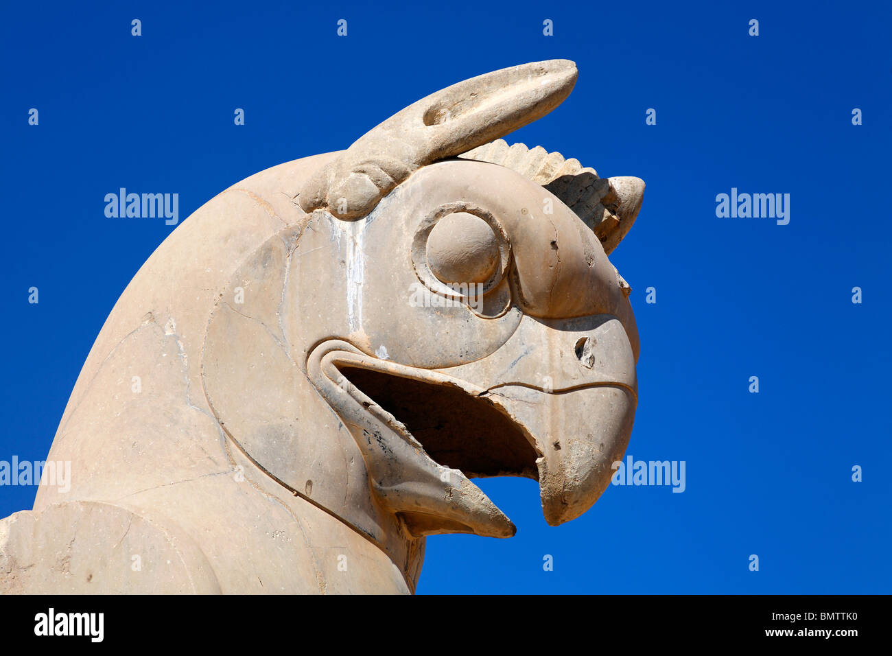 Sculpture of a double headed homa bird, Persepolis, Iran Stock Photo ...