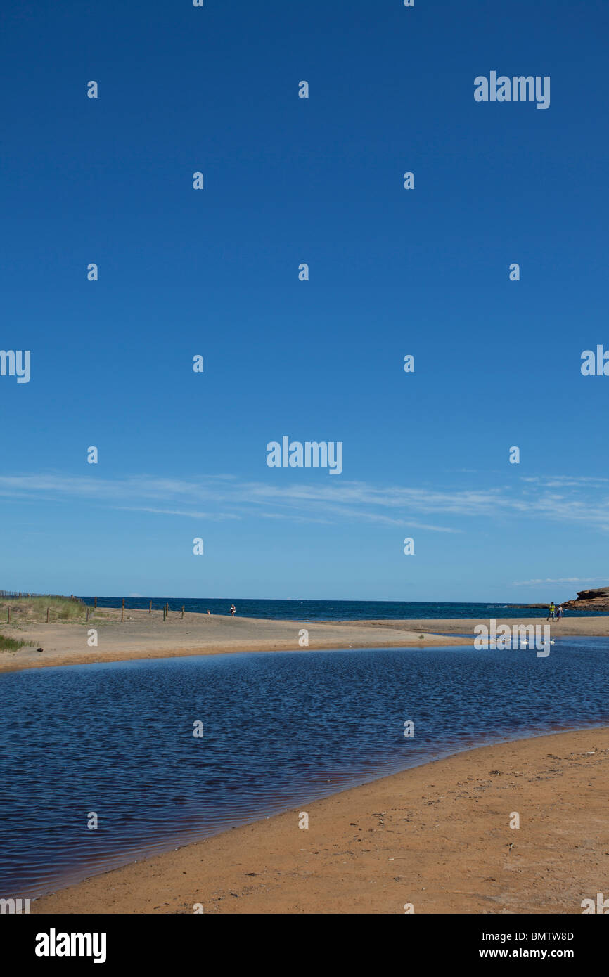 lake with beach and sea background Stock Photo - Alamy