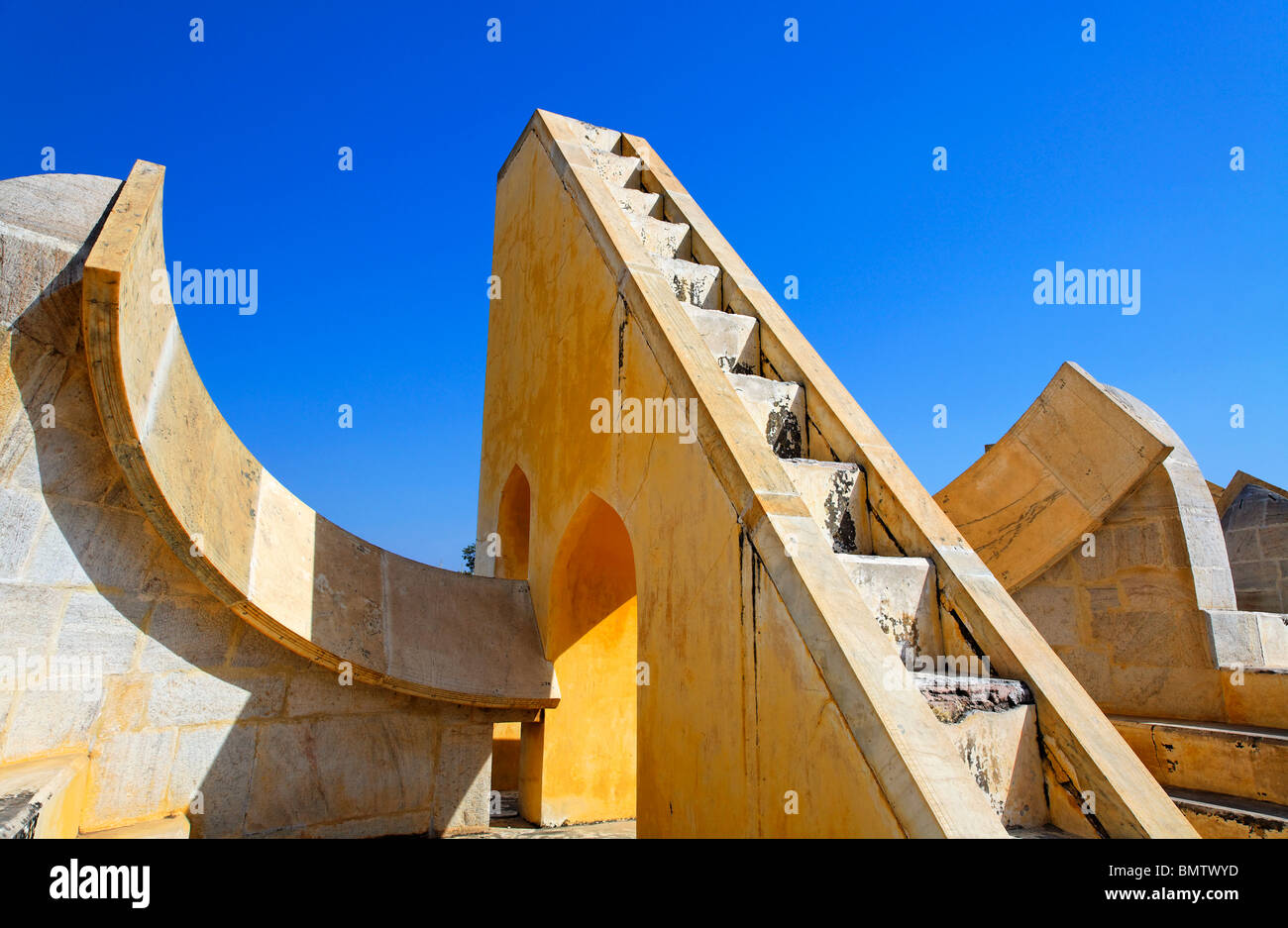 Instruments in the observatory of Jantar Mantar, Jaipur, Rajasthan ...