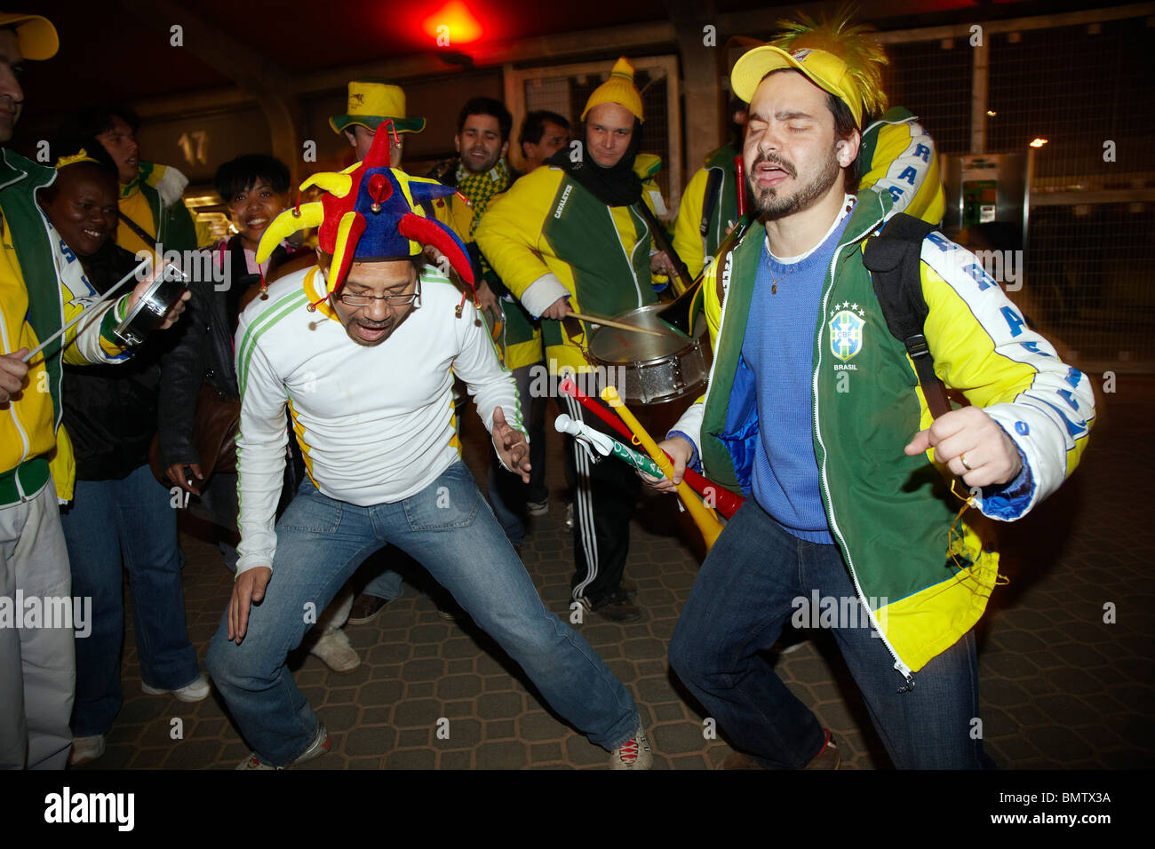 Brazil football fans, Soccer city, world cup 2010 Stock Photo - Alamy