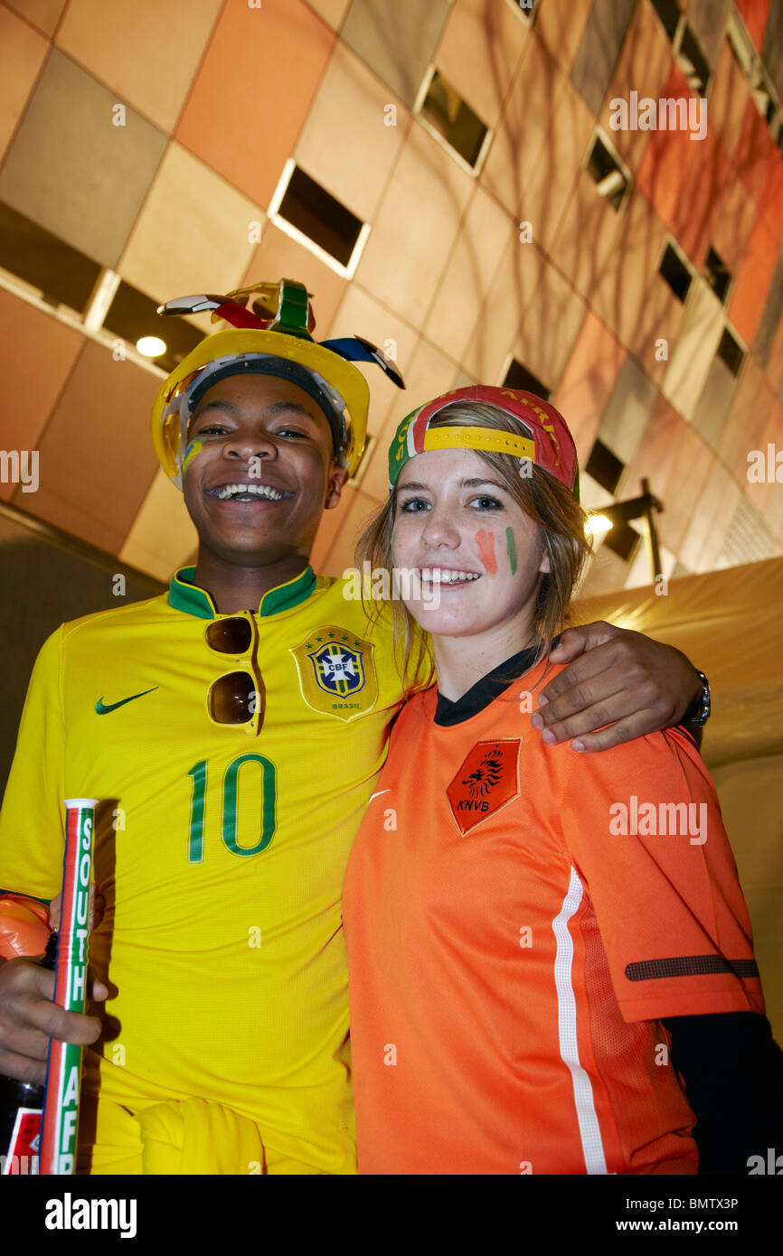 Brazil football fans, Soccer city, world cup 2010 Stock Photo - Alamy
