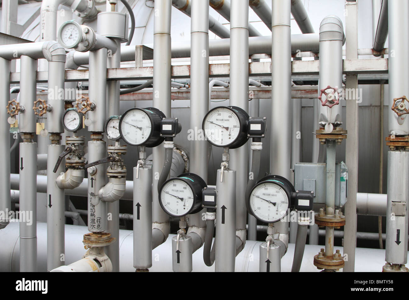 Biogas Experimental Plant with pipes and meters Stock Photo - Alamy