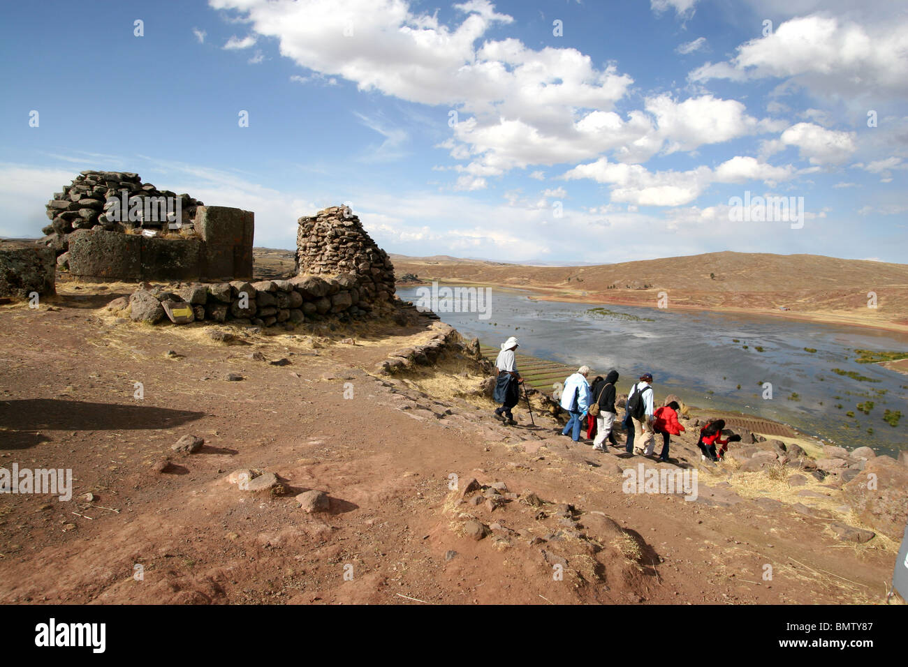 Sillustani. Pre-Incan burial ground on the shores of Lake Umayo near ...
