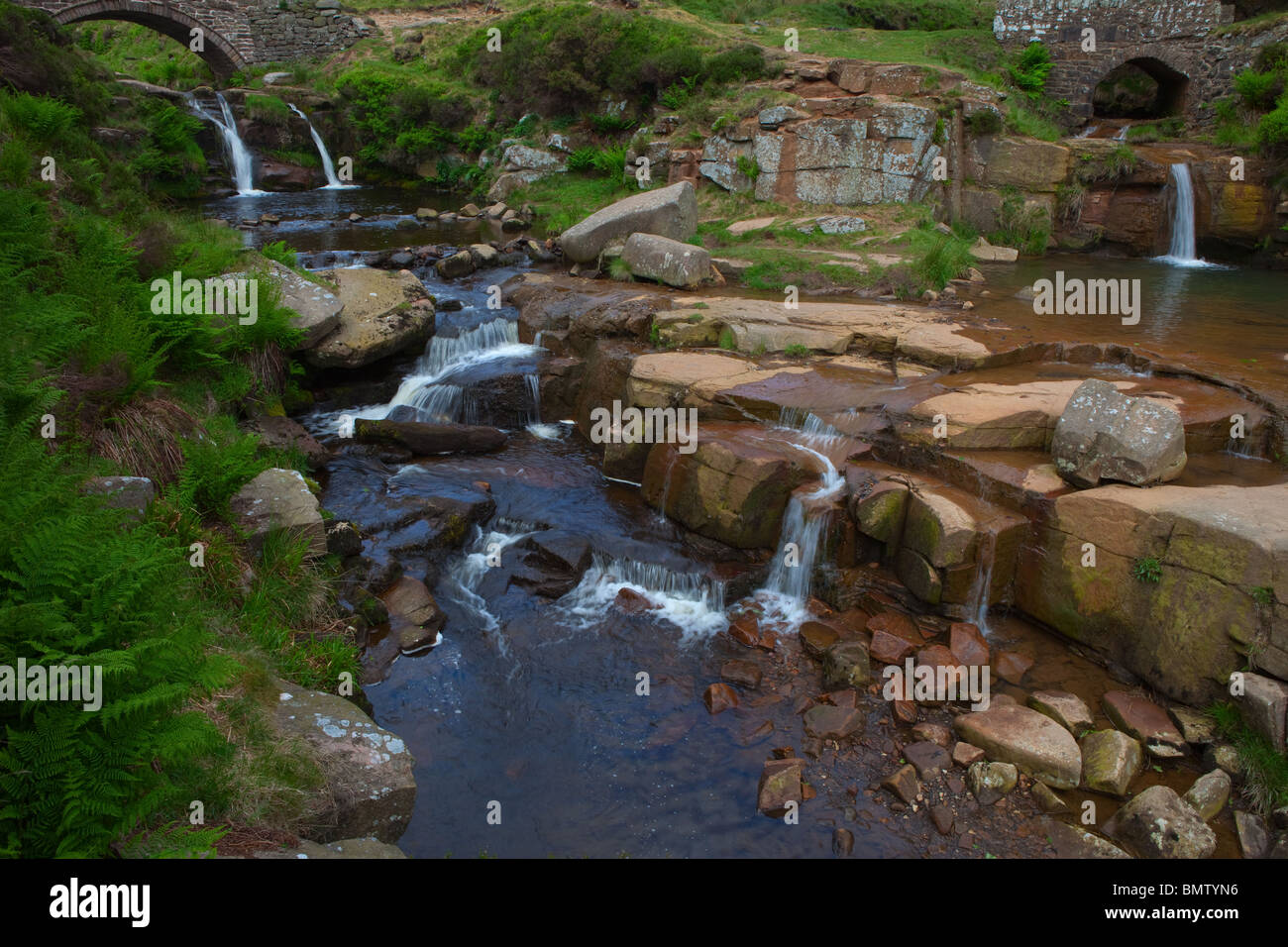 Three Shires Head Waterfall Stock Photo - Alamy