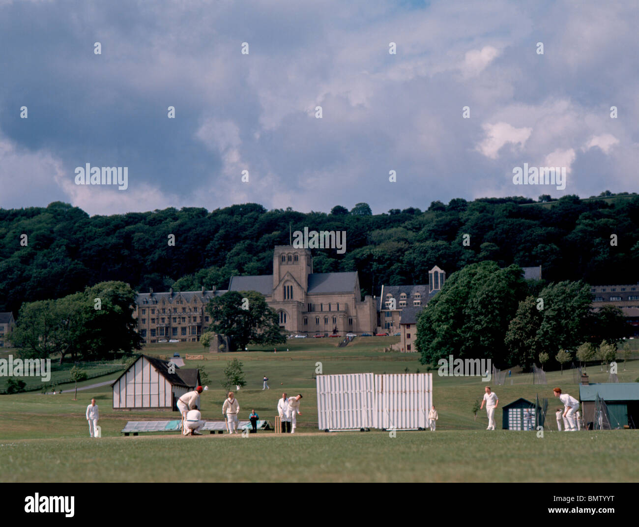 Ampleforth College cricket match, 1980's Stock Photo - Alamy