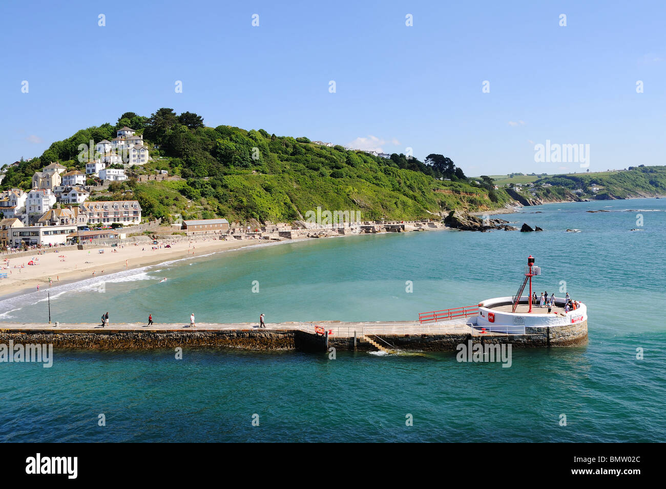 the " banjo " pier at looe in cornwall, uk Stock Photo - Alamy