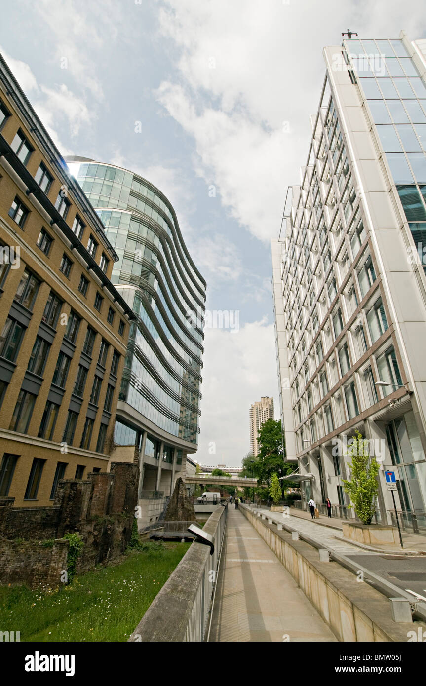 old parts of london wall off noble street in the city of london Stock ...
