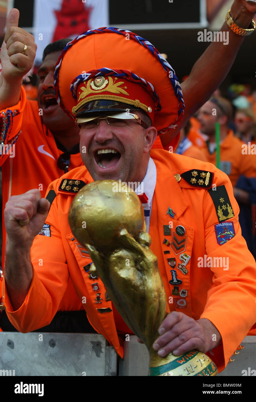 DUTCH FAN WITH WORLD CUP NETHERLANDS V JAPAN DURBAN STADIUM DURBAN ...