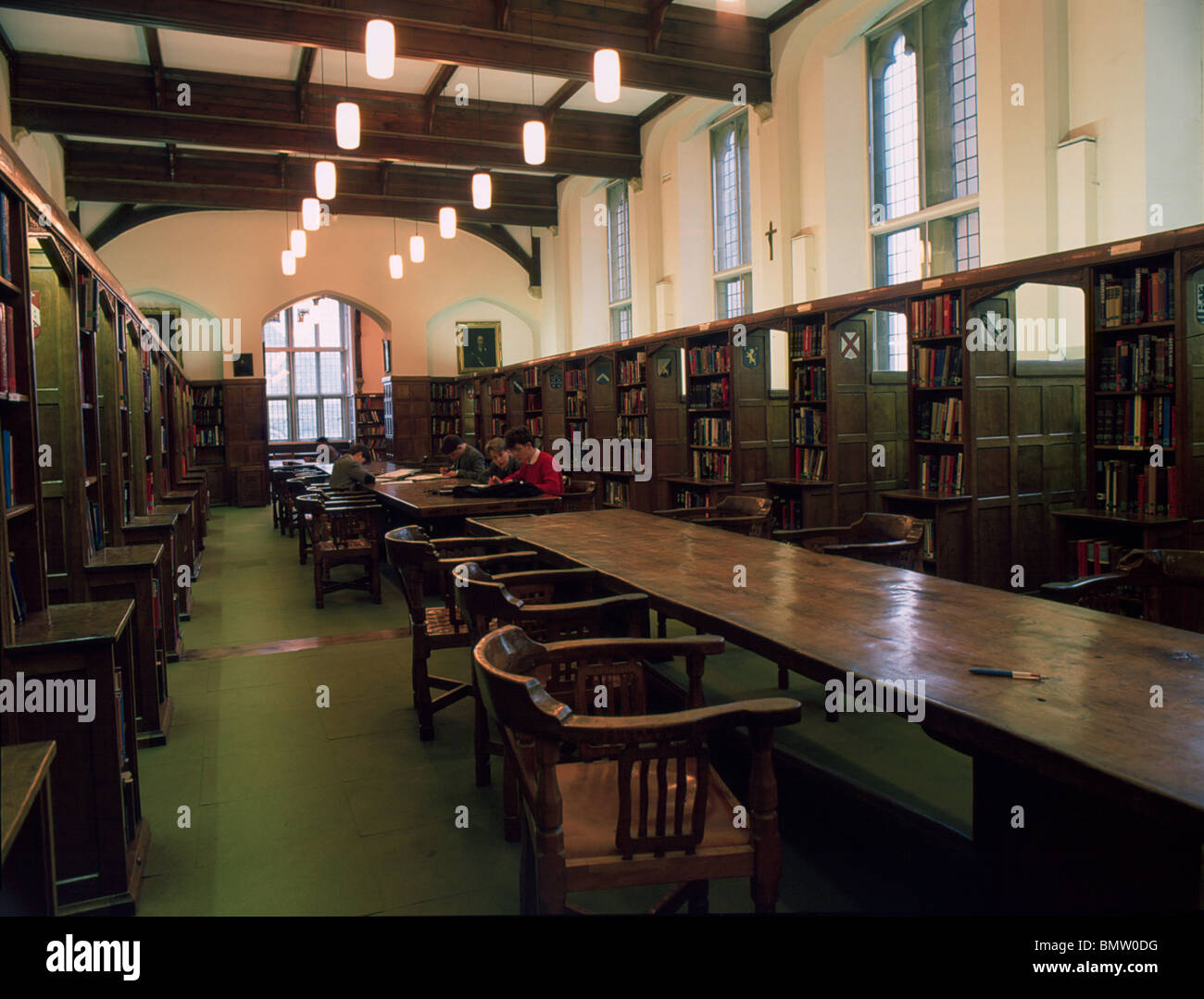 Ampleforth College library 1980's Stock Photo - Alamy