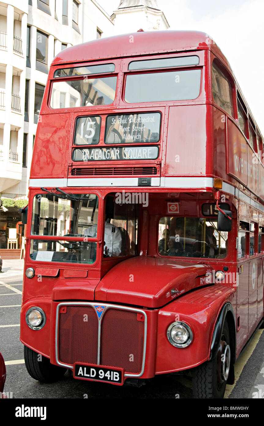 a routemaster number 15 bus in the cty of london Stock Photo - Alamy