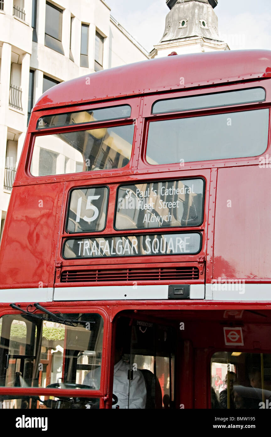 a routemaster number 15 bus in the cty of london Stock Photo - Alamy