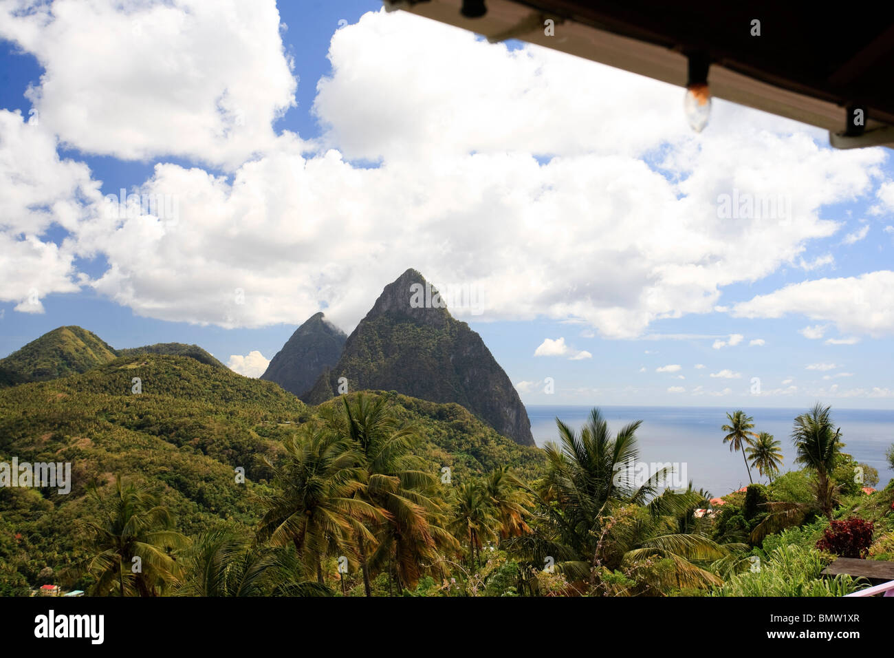 Caribbean, St Lucia, Petit and Gros Piton Mountains (UNESCO World ...