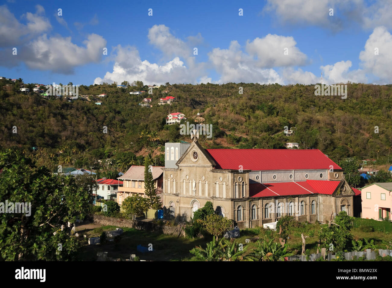 Caribbean, St Lucia, Anse La Raye Village and Beach Stock Photo - Alamy