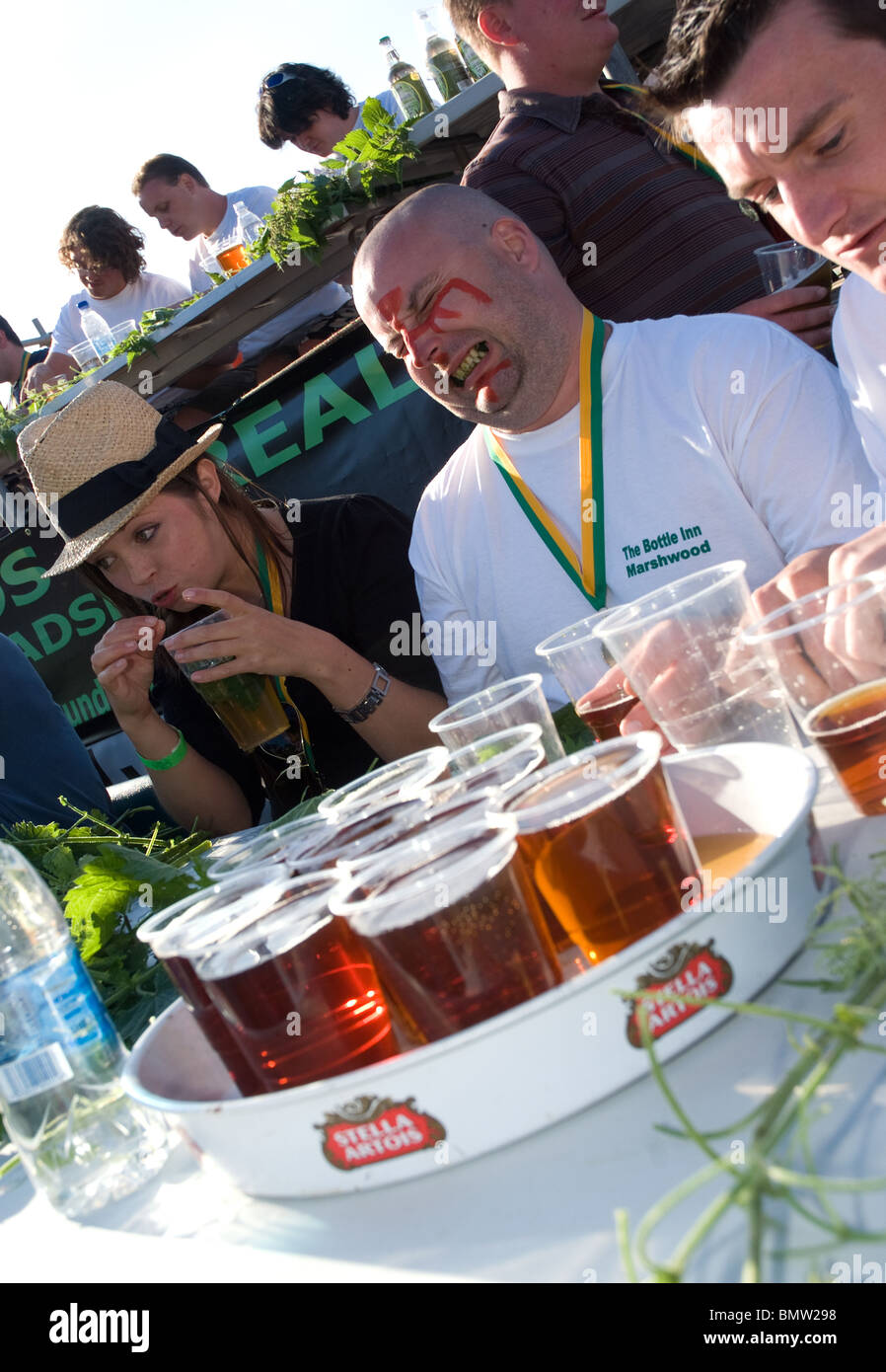 contestants at the world nettle eating championships Stock Photo - Alamy
