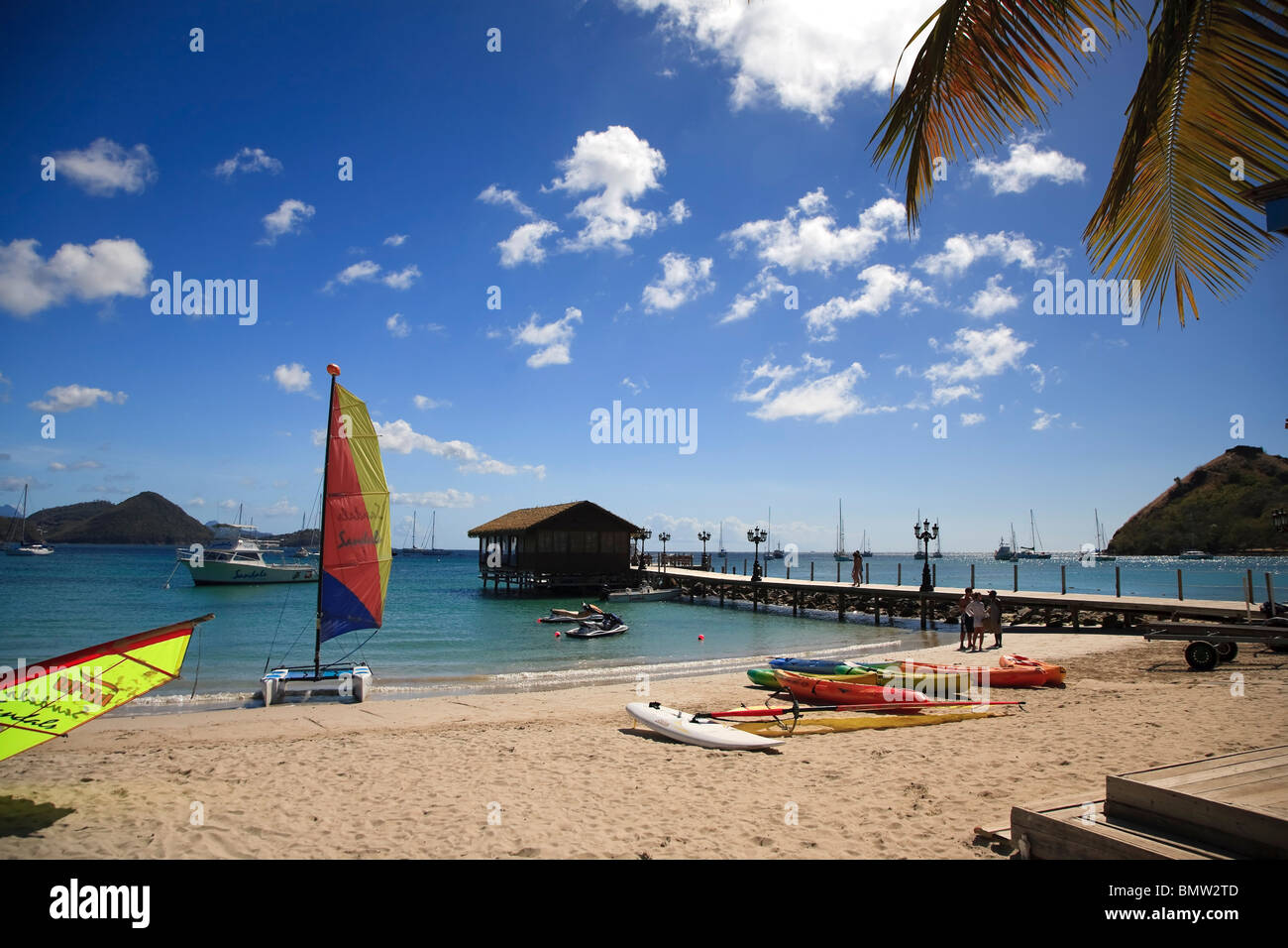Caribbean, St Lucia, Rodney Bay, Sandals Beach Resort Stock Photo - Alamy