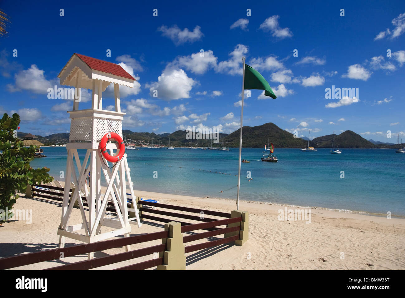 Caribbean, St Lucia, Rodney Bay, Sandals Beach Resort Stock Photo - Alamy