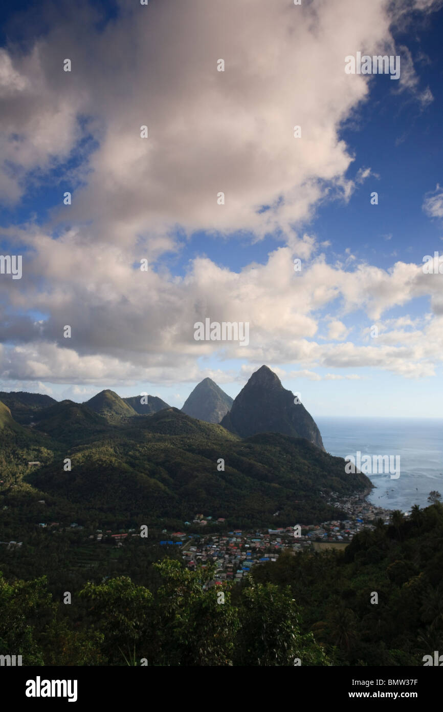 Caribbean, St Lucia, Petit and Gros Piton Mountains (UNESCO World ...